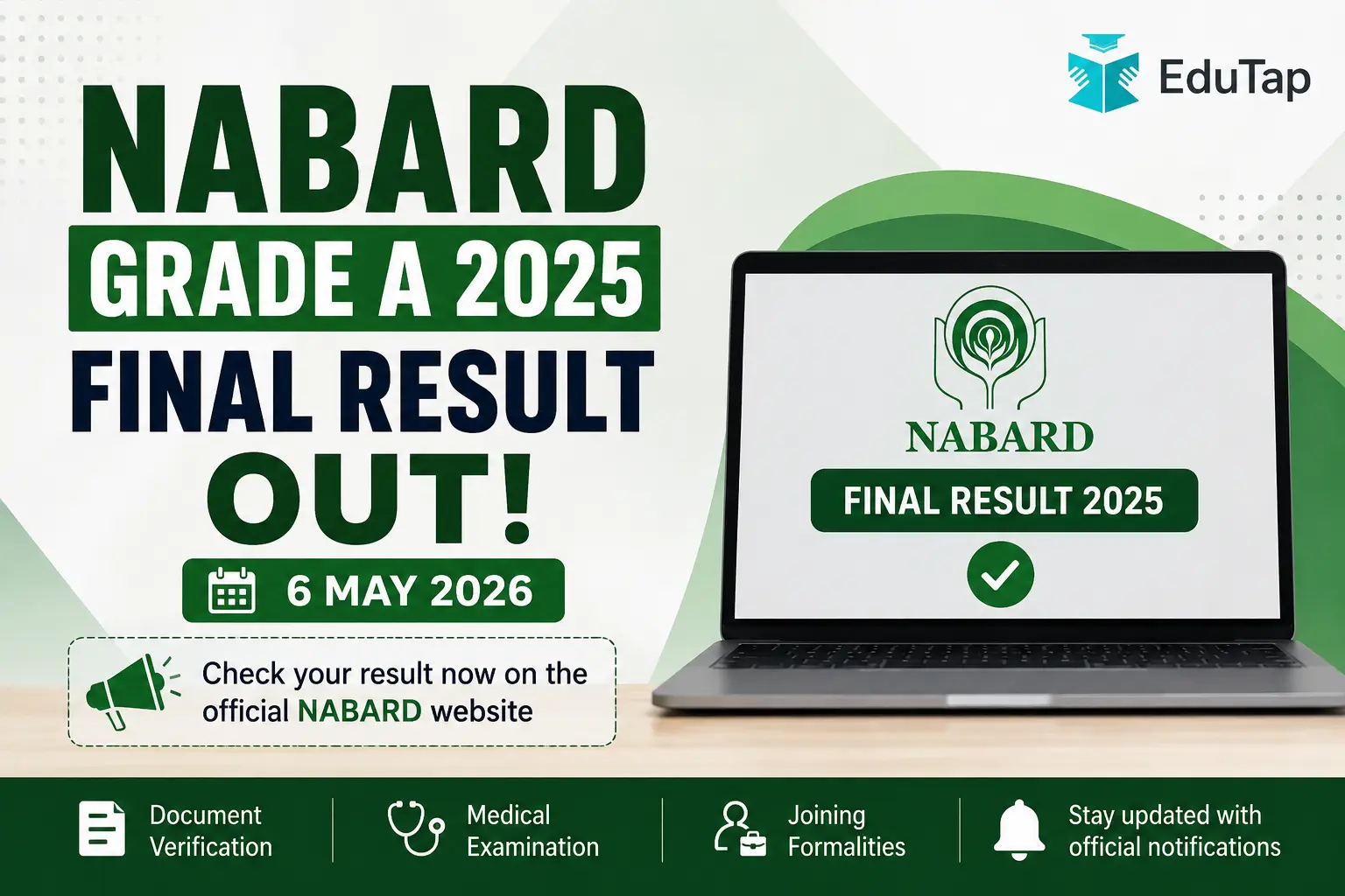 NABARD Grade A 2025 Final Result Out on 6 May 2026